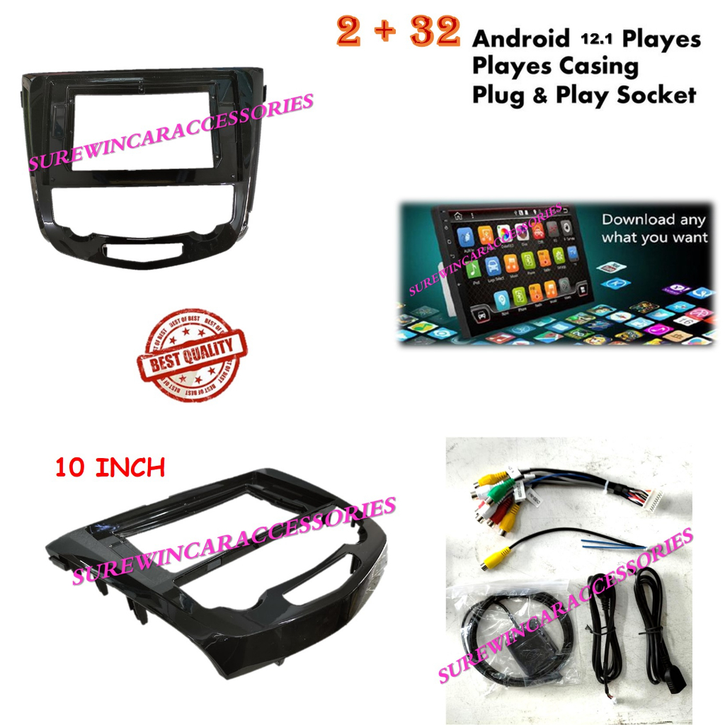 NISSAN X-TRAIL 2014 - 2019 ANDROID PLAYER 10” PLUG N PLAY WITH OEM ...