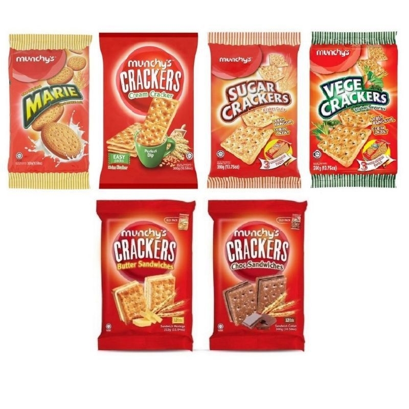 Munchy's Crackers Cream Cracker 300g / Choc Sandwich 300g / Butter ...