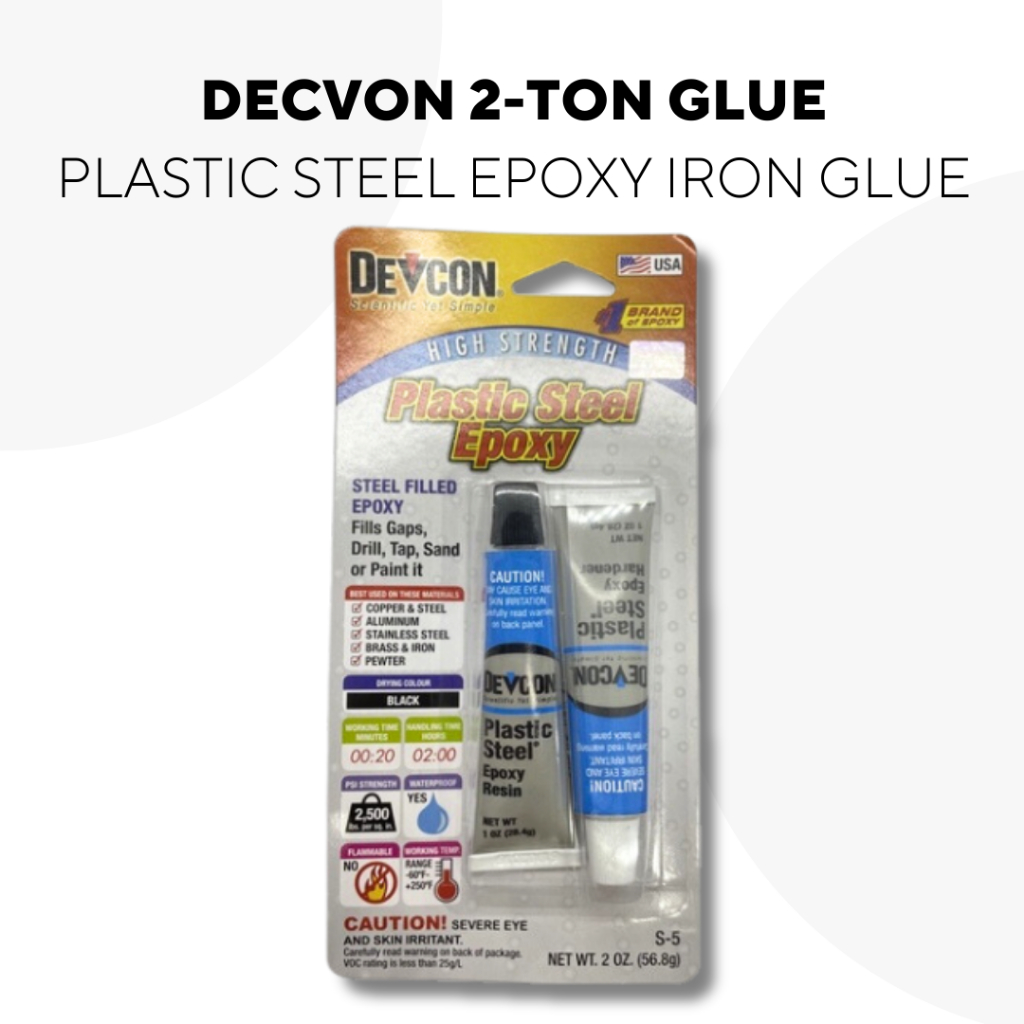 DEVCON 2-TON GLUE PLASTIC STEEL EPOXY IRON GLUE/HEAVY DUTY/ INDUSTRAIL ...