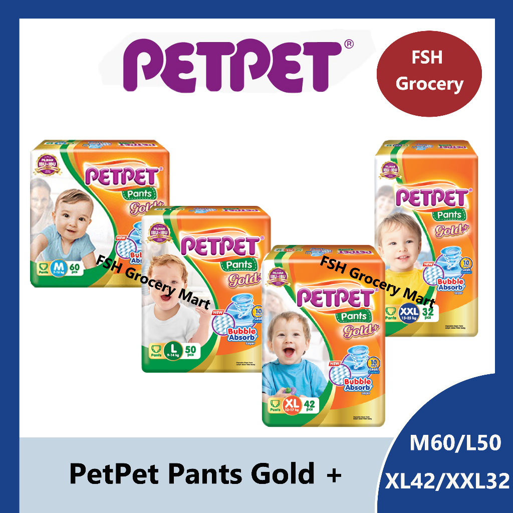 PETPET PANTS Gold M60/L46/XL38/XXL32 (PETPET Pants Gold + ) | Shopee ...