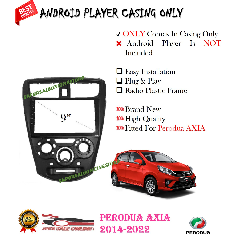 PERODUA AXIA 2014 - 2022 9" INCH ANDROID PLAYER CASING | Shopee Malaysia