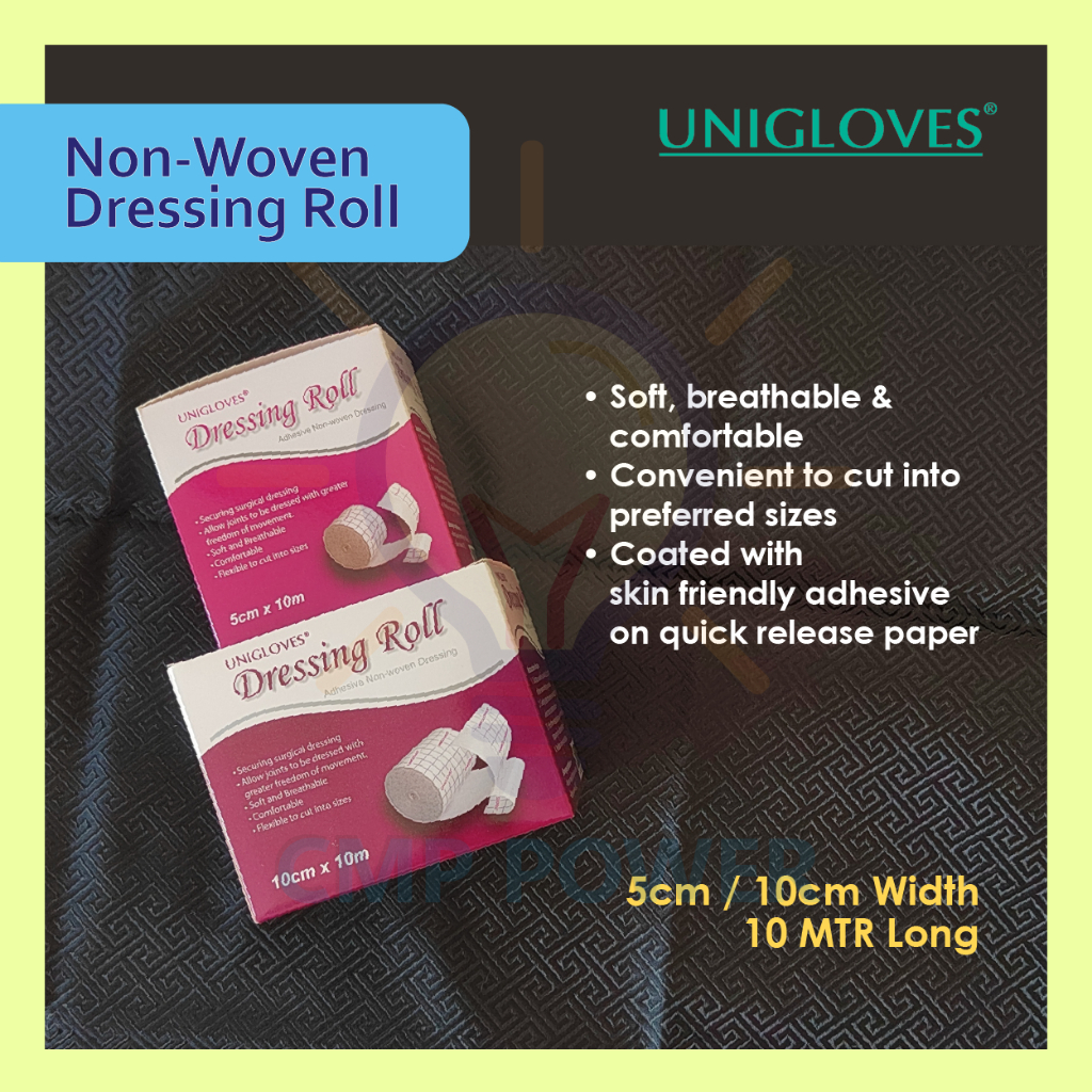 Dressing Roll Non-Woven Unigloves 10cm 5cm 10MTR Pembalut Luka Bukan ...