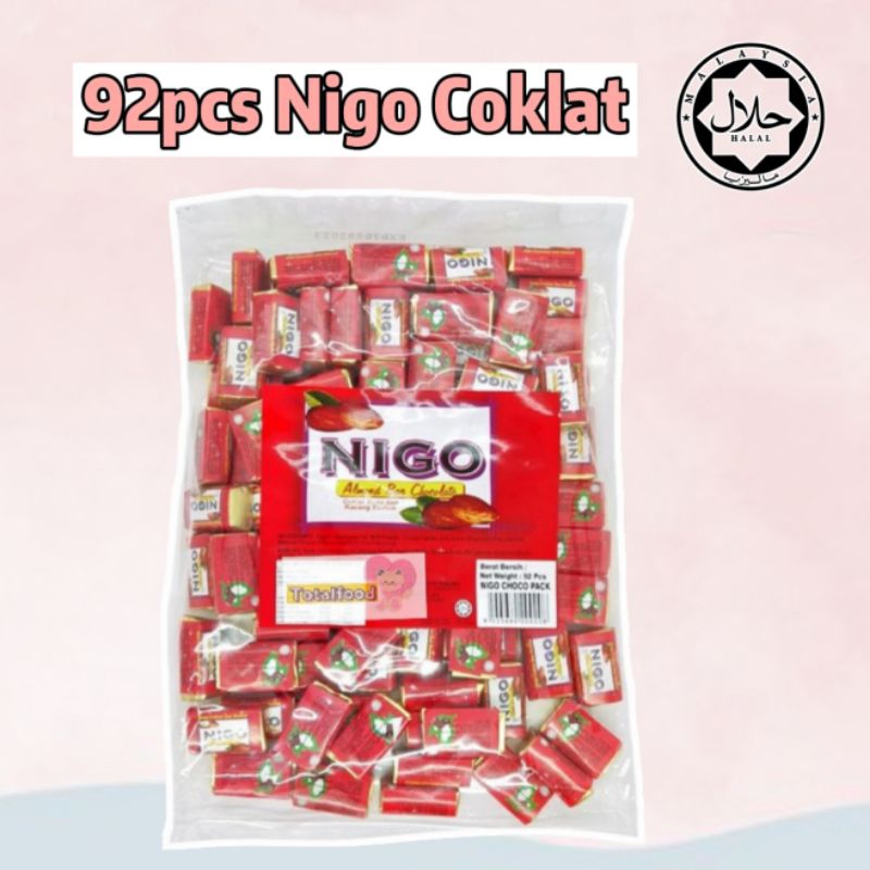 Nigo Almond Bar Chocolate Coklat Susu dan Kacang Badam 92pcs | Shopee ...