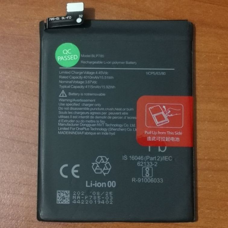 OnePlus Nord 5G AC2003 AC2001 BLP785 4115mAh Battery One Plus 1+Nord ...