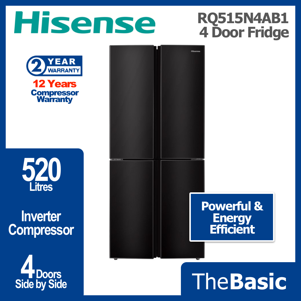 HISENSE 4 Door 520L Inverter Refrigerator ( RQ515N4AB1 ) | Shopee Malaysia
