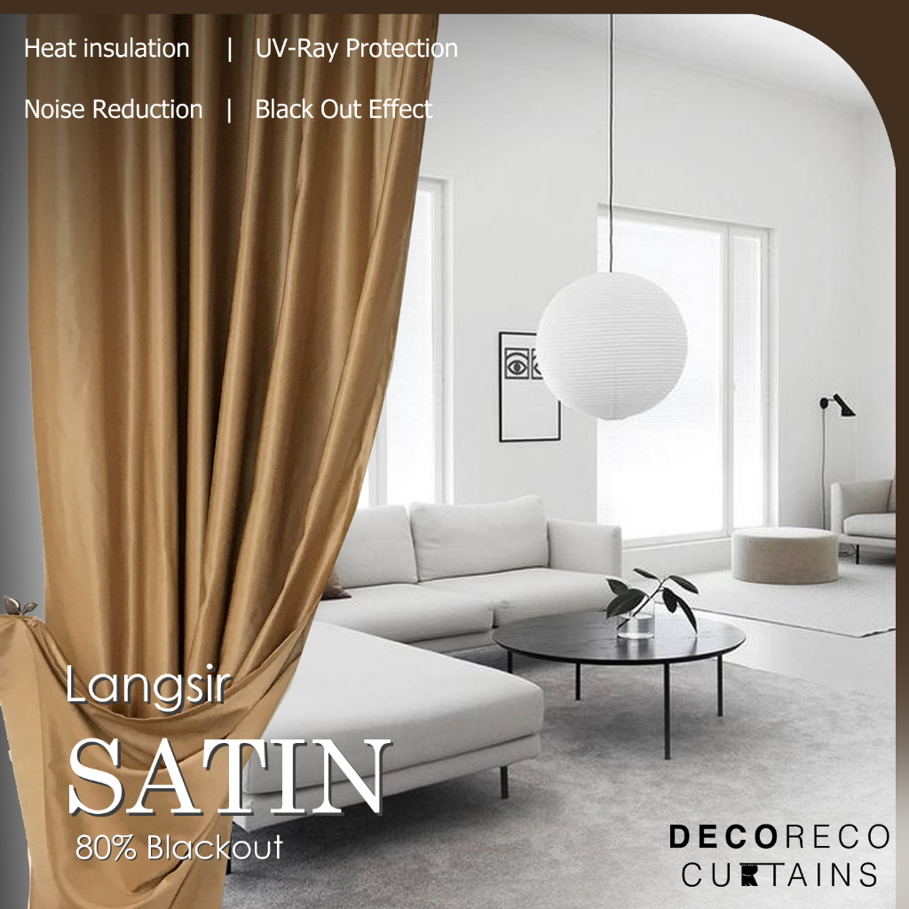 Ramadan & Raya 2023 | Curtain Ready Made, Warna GOLD, 80% Blackout ...