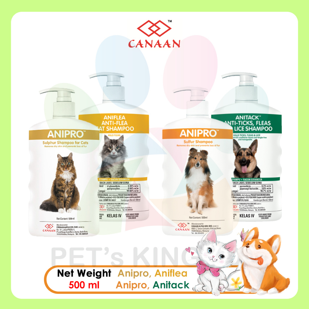 Canaan Anipro Sulphur/Aniflea/Anitack Shampoo {500ML} | Shopee Malaysia