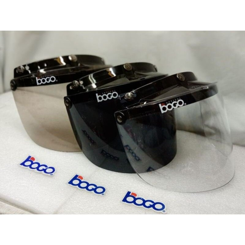 100% ORIGINAL BOGO VISOR HELMET 3 BUTTON PIN TOPI KELEDAR SMOKE TINTED ...