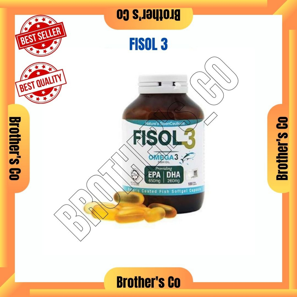 FISOL 3 Omega-3 Fish Oil [EPA 650mg + DHA 260mg] *Bundle 30's / 100's ...