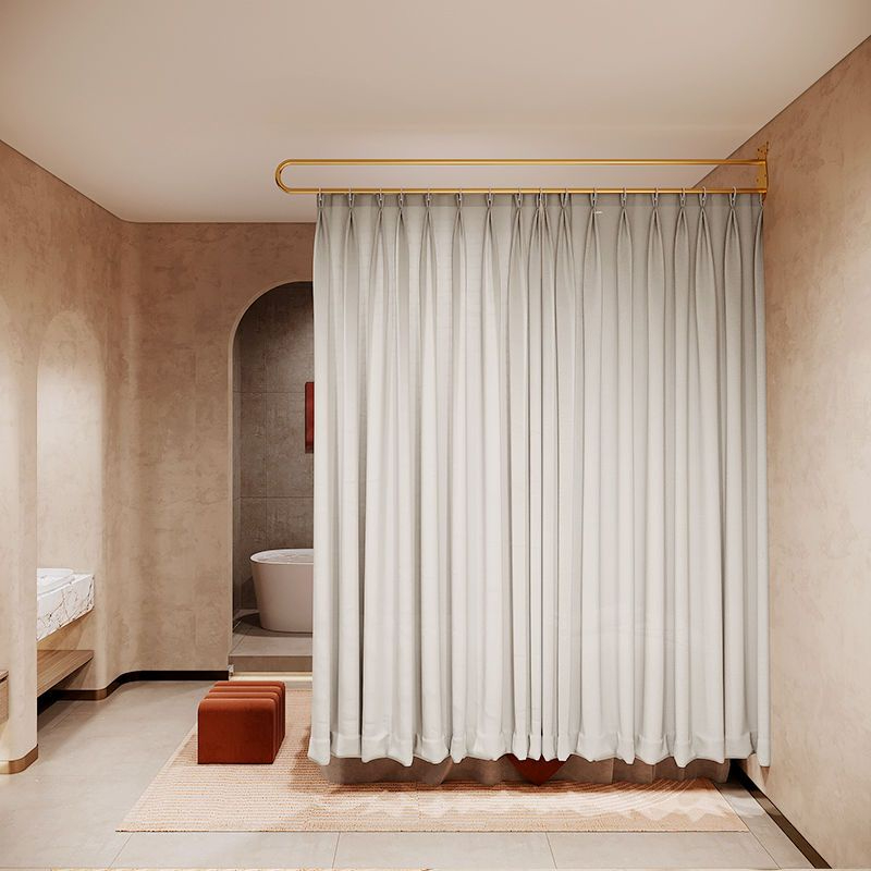 Iron art U-shaped support rod partition curtain health hall / beauty ...