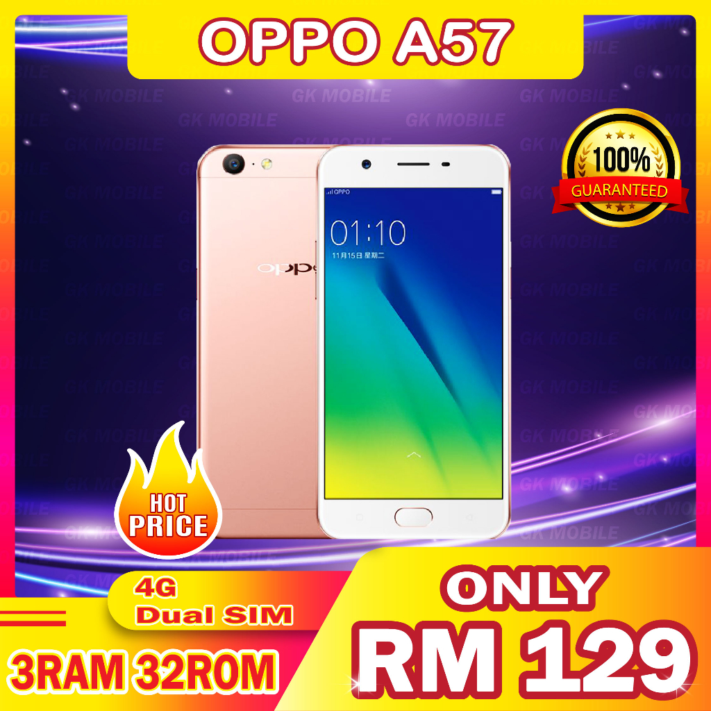 OPPO A57 4G 3RAM 32ROM Condition Tiptop | Shopee Malaysia