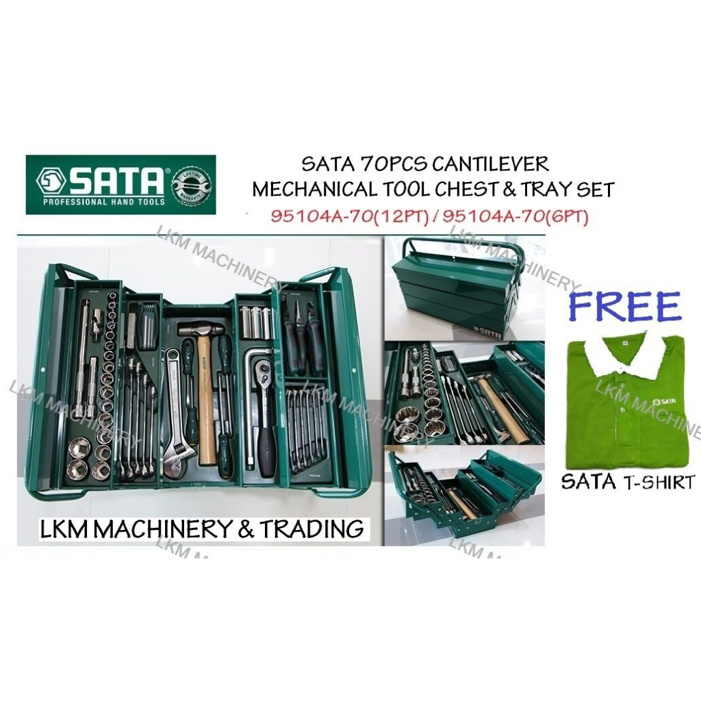 [SATA]70pcs Cantilever Mechanic Tool Chest & Tray Set (6pt/12pt ...