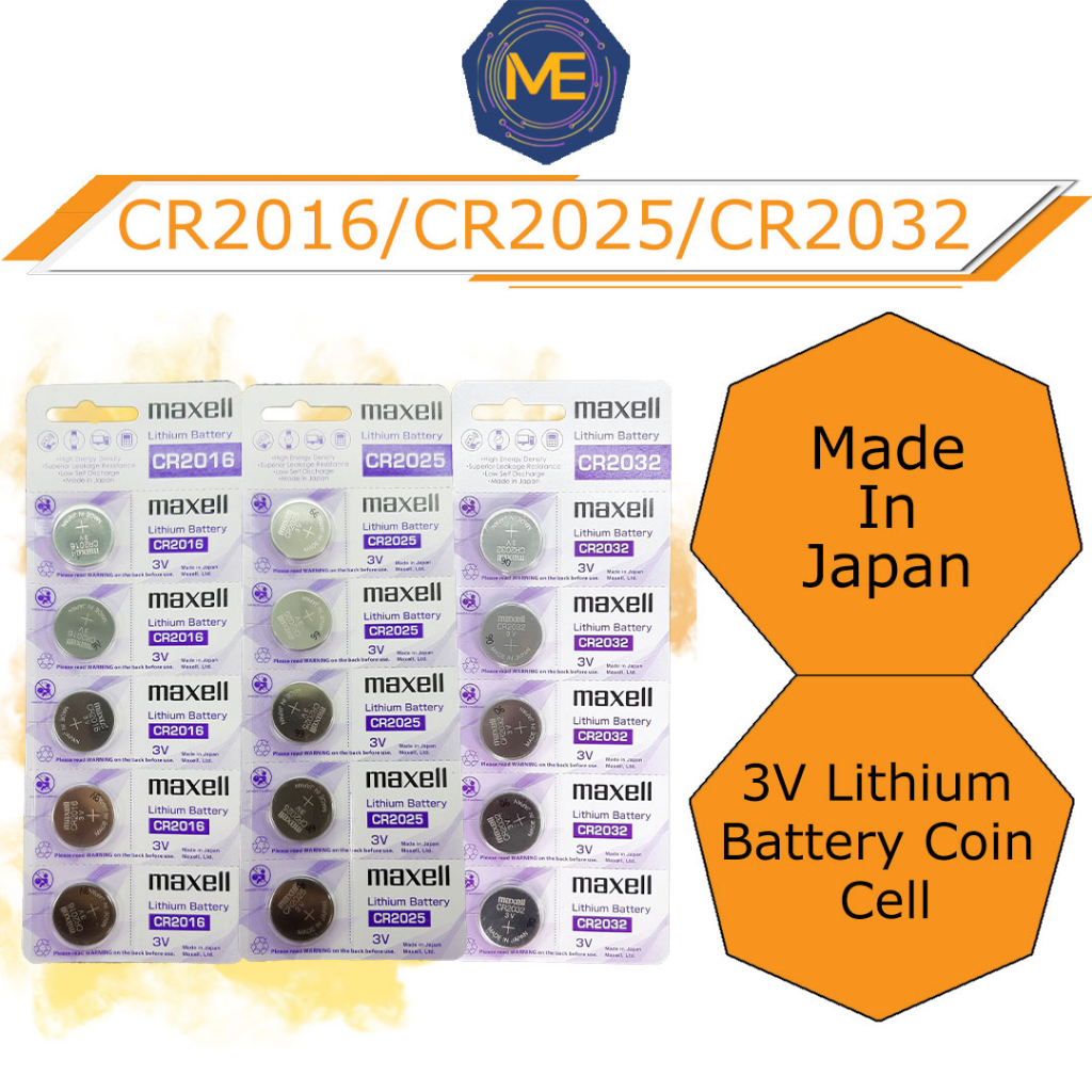 (Original) Maxell CR2016 / CR2025 / CR2032 3V Lithium Battery Coin Cell ...