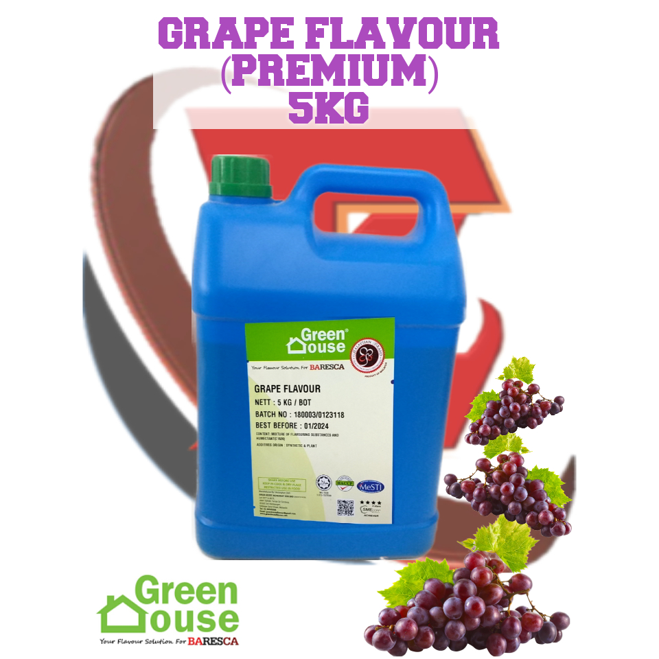 GRAPE FLAVOUR (PREMIUM) 5KG | HALAL | PERASA ANGGUR PREMIUM 5KG | Shopee Malaysia