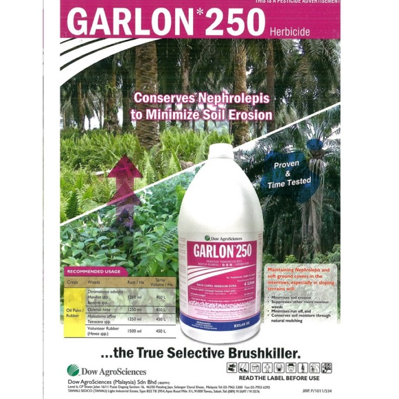 GARLON 250 Herbicide Racun Rumpai 500ml & 4L | Shopee Malaysia