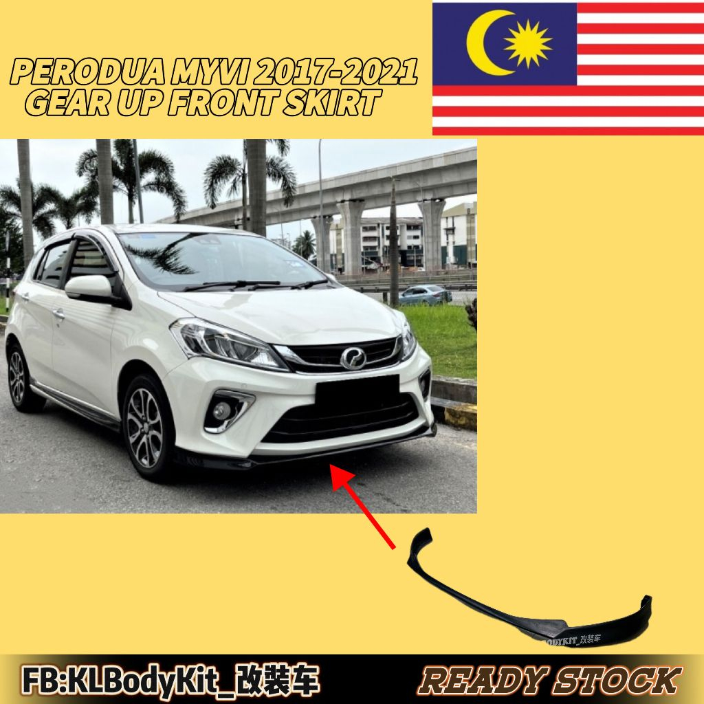 Perodua Myvi 2017-2021 GEAR UP FRONT SKIRT (PU) BODY KIT [READY STOCK ...