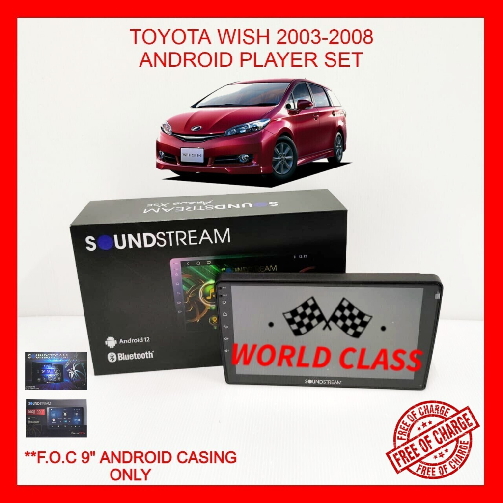 TOYOTA WISH 2003-2008 SOUNDSTREAM 9" ANDROID IPS PLAYER FULL HD SCREEN ...