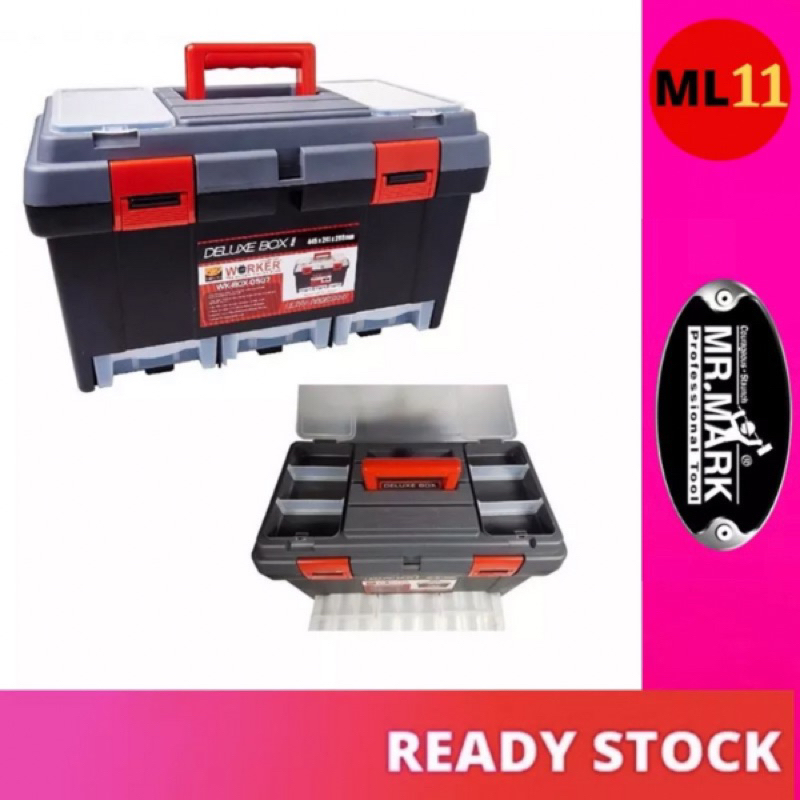MR. MARK WORKER Multipurpose Storage Tool Box / Kotak Alatan Pancing WK ...
