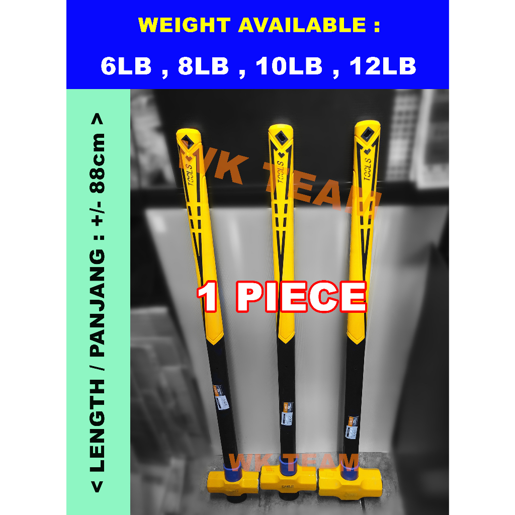 [ 1 PIECE ] - CARLO 6 , 8 , 10 , 12 LB hammer tukul besar - ( Length ...