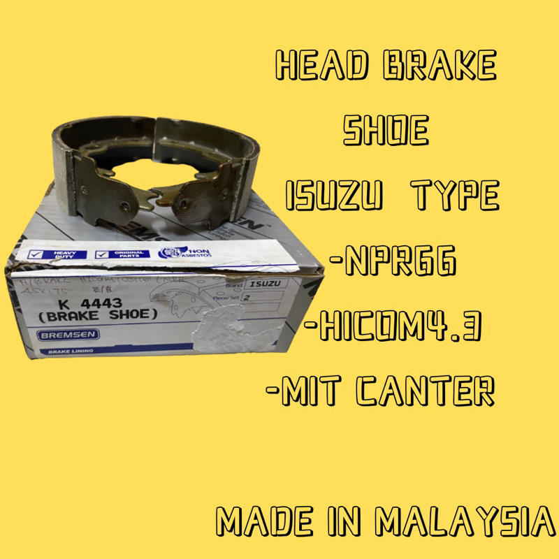 ISUZU NPR HAND BRAKE SHOE HICOM 4.3 K4443 SET | Shopee Malaysia