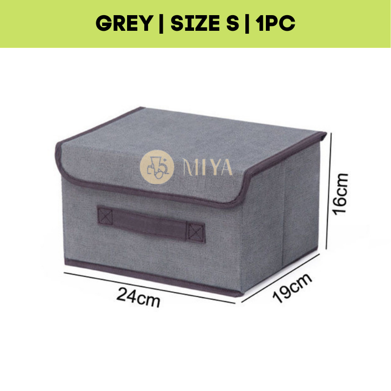 Fabric Foldable Storage Box With Handle Clothes Organizer With Lid ...