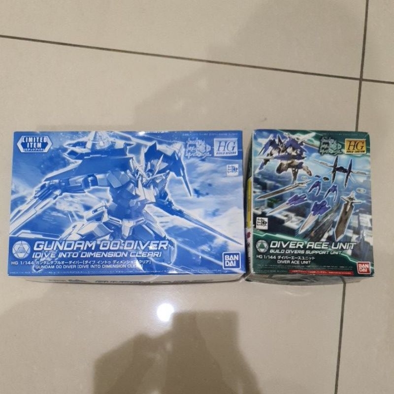 (Ready Stock) HGBD 1/144 Gundam 00 Diver Ace (Dive into Dimension Clear) + Diver Ace Unit ...