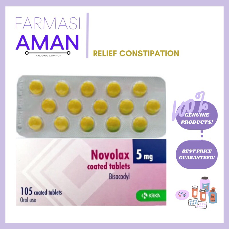 Novolax Bisacodyl 5mg Tablet (15’s / 105's) | Shopee Malaysia