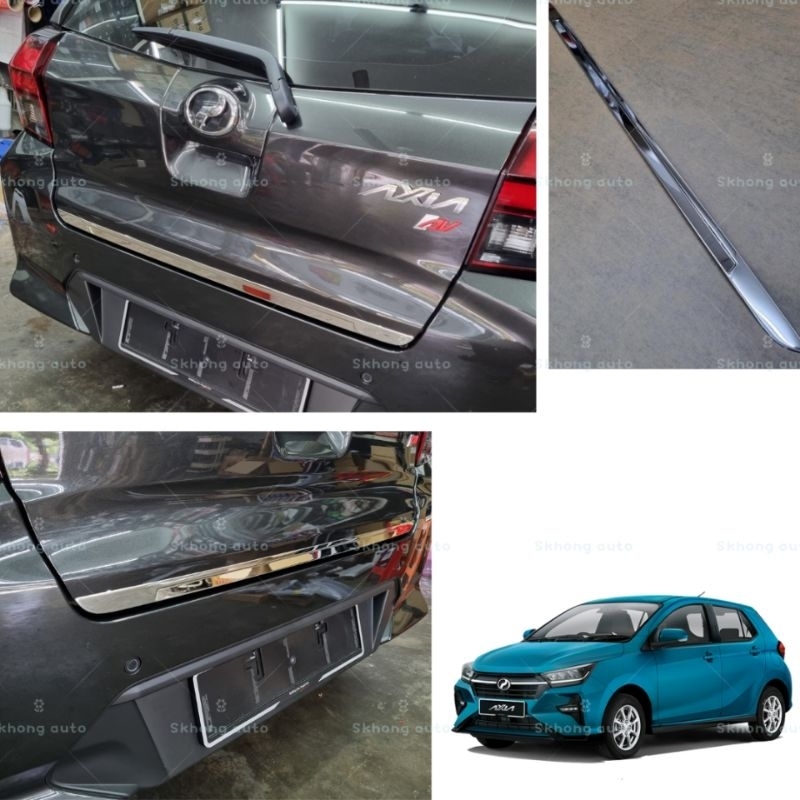 Perodua axia new 2023 steel tail gate trim garnish accessories /rear ...
