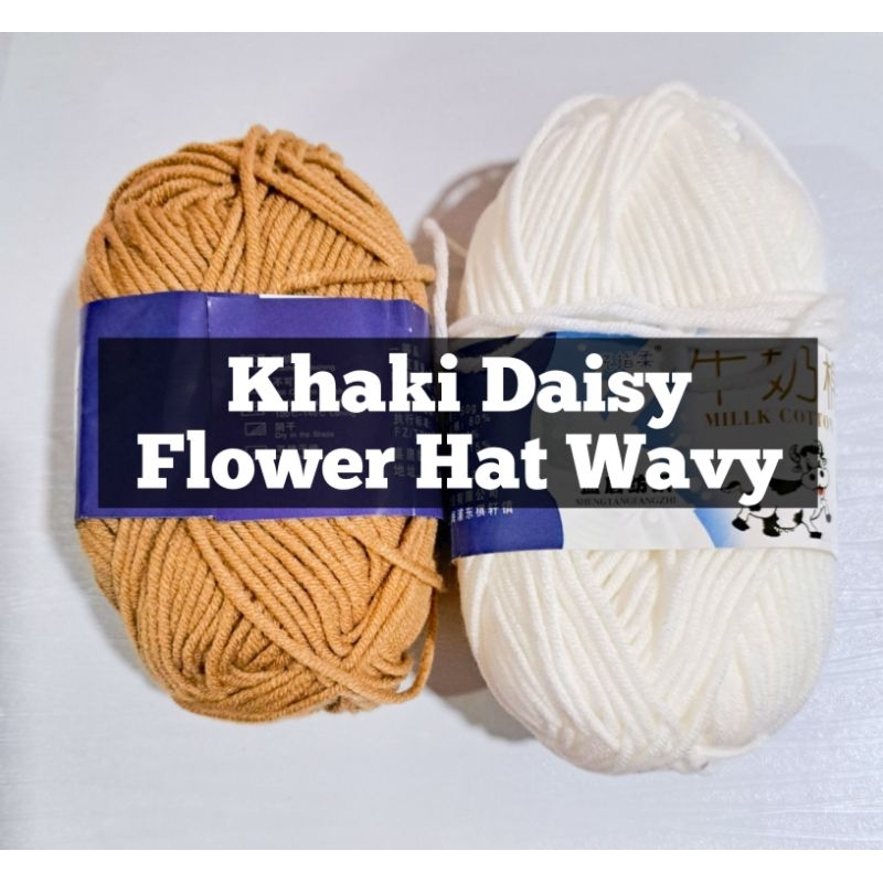 HANDMADE CROCHET | KNIT BUCKET HAT | KHAKI DAISY FLOWER WAVY | TOPI ...