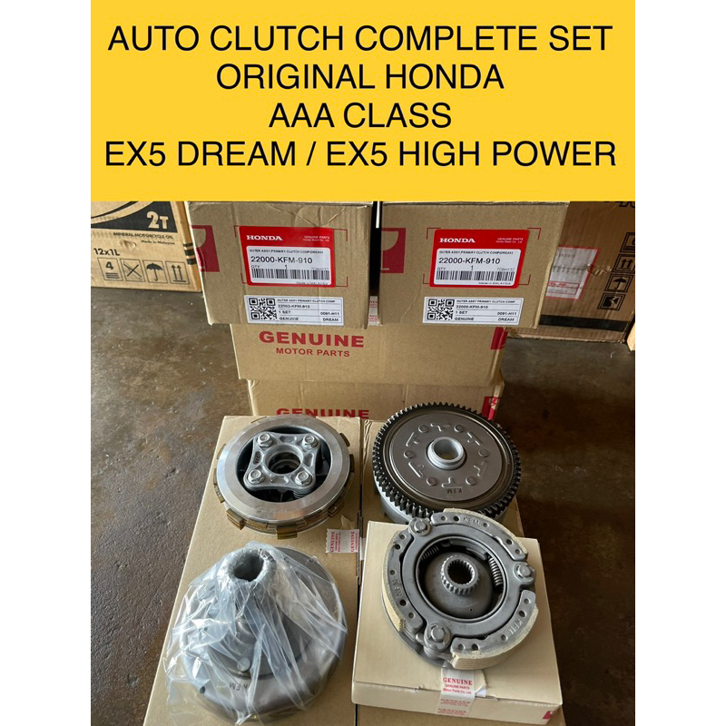 AUTO CLUTCH COMPLETE SET BELAH CLUTCH FULL SET AUTO SHOES ORIGINAL HONDA FOR EX5 DREAM WAVE100 ...