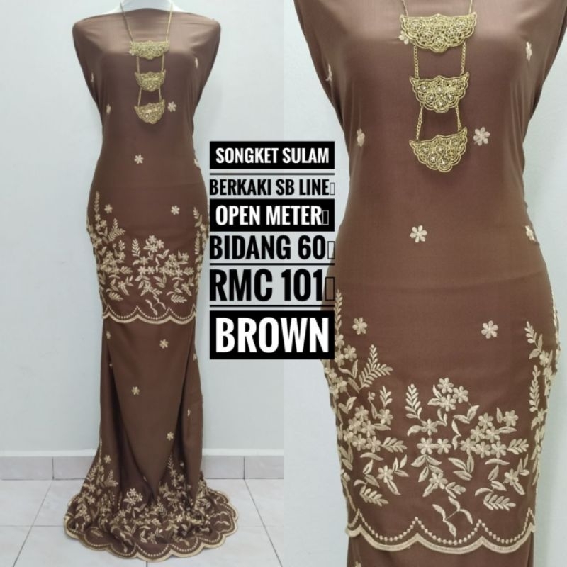 Kain Pasang Songket Sulam Biku Berkaki SB Line BIDANG45&60 (Open Meter ...