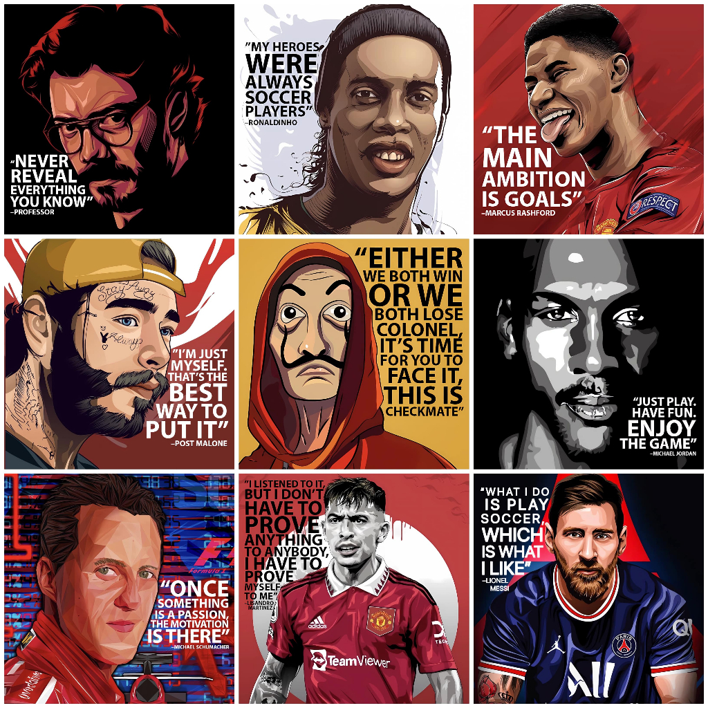 Fridge Magnet Messi, L Martinez, M Schumacher, Michael Jordan, Money ...