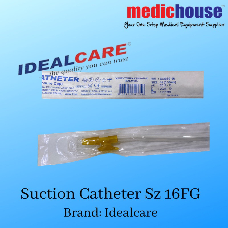 (CLEAR STOCK ) IDEALCARE Suction Catheter Sz 16FG Exp:10/2024 | Shopee ...