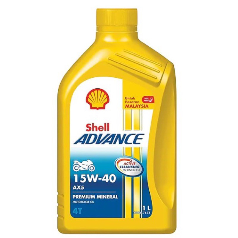 SHELL ADVANCE 4T AX5 15W40 ENGINE OIL / MINYAK HITAM SHELL MINERAL AX5 ...