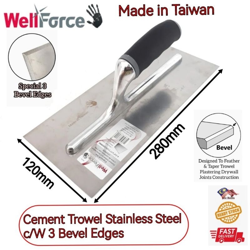 [Made In Taiwan] WellForce Ergosoft Stainless Steel Cement Trowel With ...