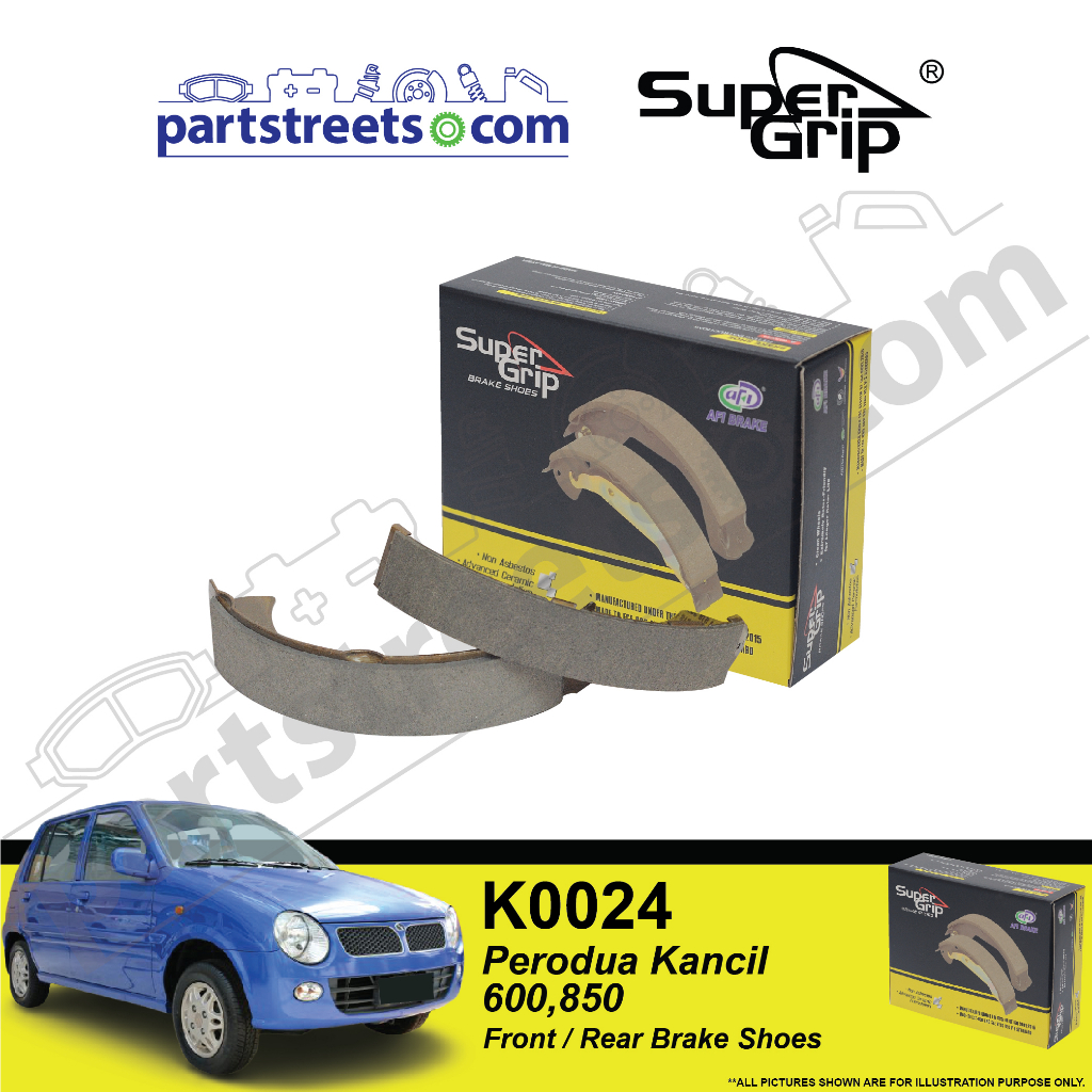Super Grip Brake Shoe - Perodua Kancil 600/850 - K0024 (1 set) | Shopee Malaysia