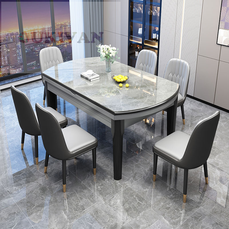 Sintered Marble Dining Table Set Meja Makan Extended Table High Quality ...