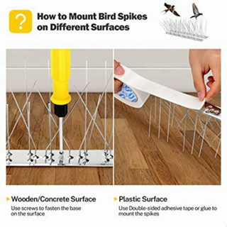 33cm Bird Repellent Mat Spikes S/Steel Animal Repeller Chase Birds ...