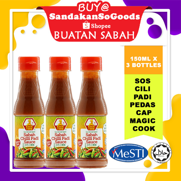 [Sabah] Cap Magic Cook Sos Cili Padi Pedas (150ml X 3 Botol) | Shopee ...
