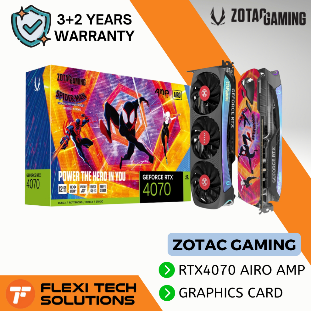 Flexi Tech ZOTAC GAMING GEFORCE RTX 4070 AMP AIRO SPIDER-MAN™: Across the Spider-Verse Bundle ...
