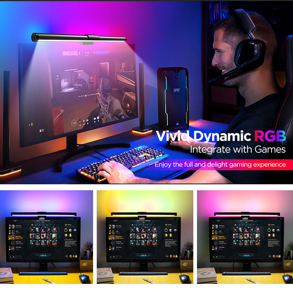 Remote Monitor Light Bar Dimmable Screen Hanging Lights USB Led Table ...