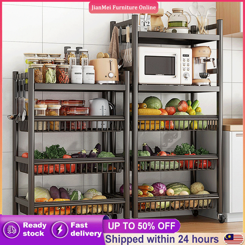 JM Kitchen rack floor-standing folding installation-free microwave oven ...