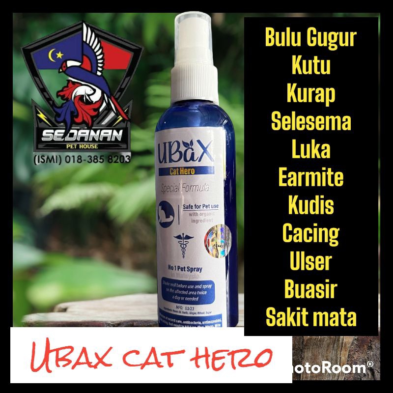 UBAX CAT HERO SPRAY ORIGINAL FROM HQ KUCING TERBAIK UNTUK LUKA/SCRUB ...