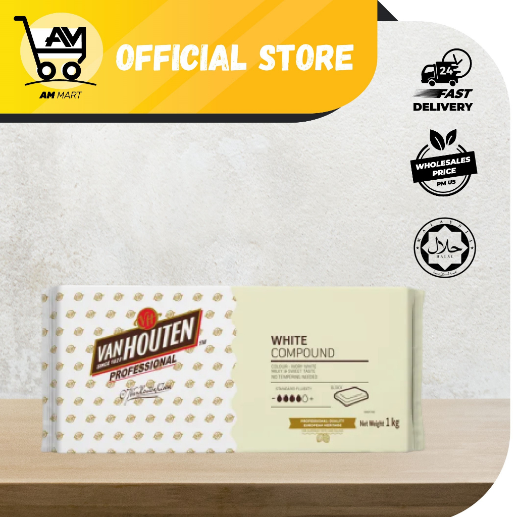 🌙RAYA SALE Van Houten Compound COIN / BLOCK Dark | Milk | White #1kg ...