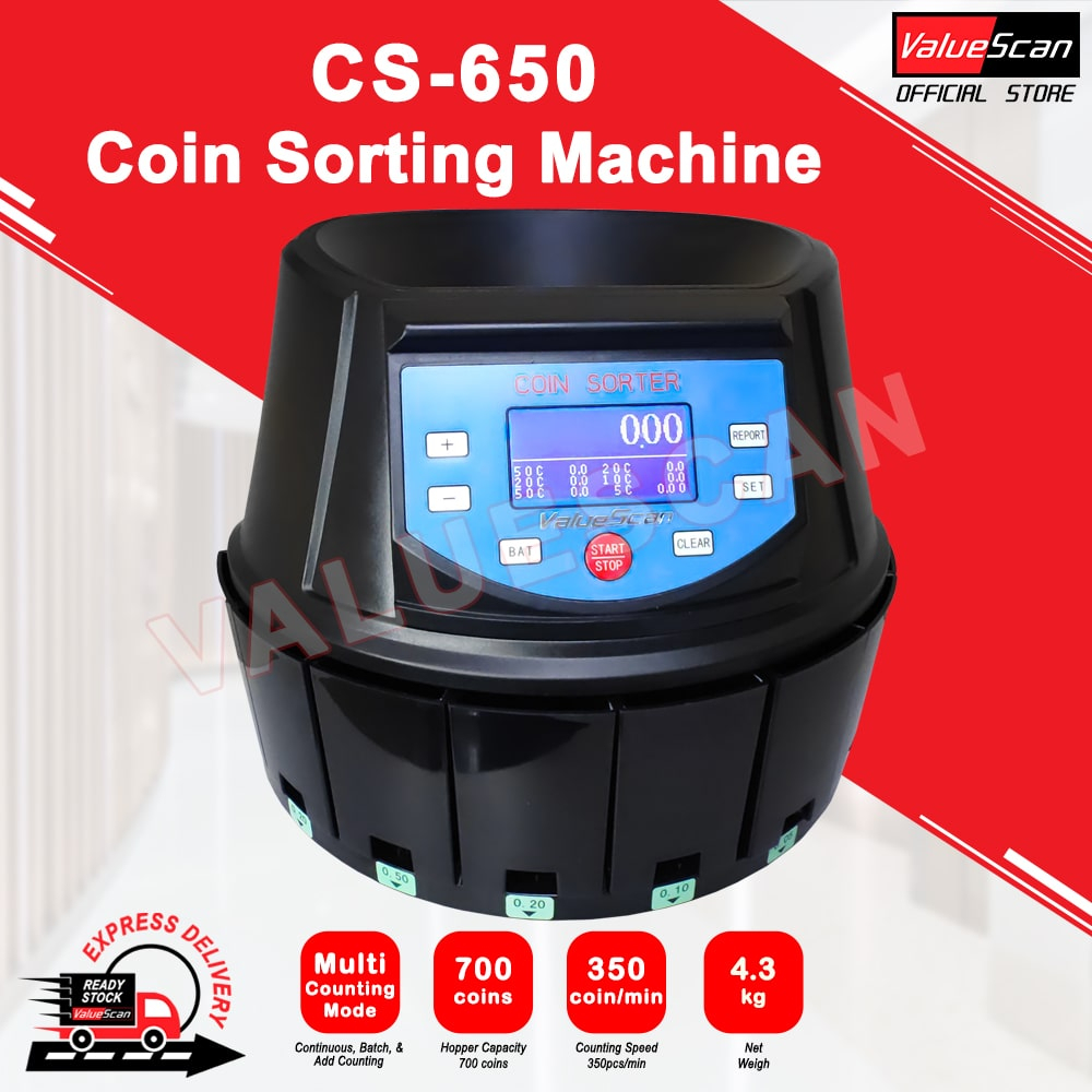 Valuescan CS-650 Coin Sorting Machine / Coin Sorter | Shopee Malaysia