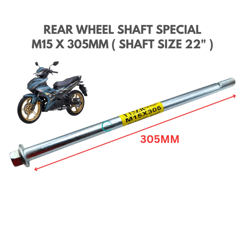REAR WHEEL SHAFT MODIFY M15 X 305MM REAR SHAFT RACING YAMAHA Y15ZR ...
