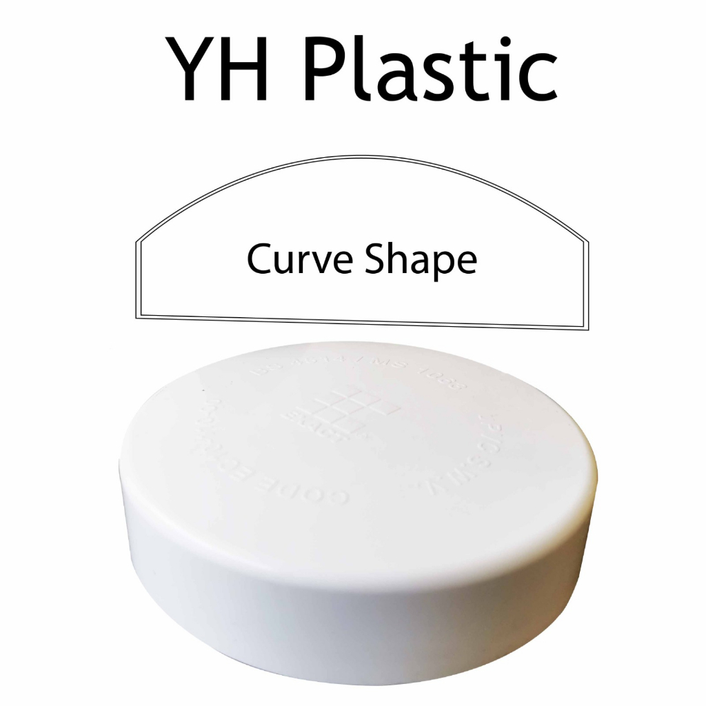 UPVC ROUND END CAP FITTING FOR WHITE PIPE 4”( 110MM ) CURVE SHAPE ...