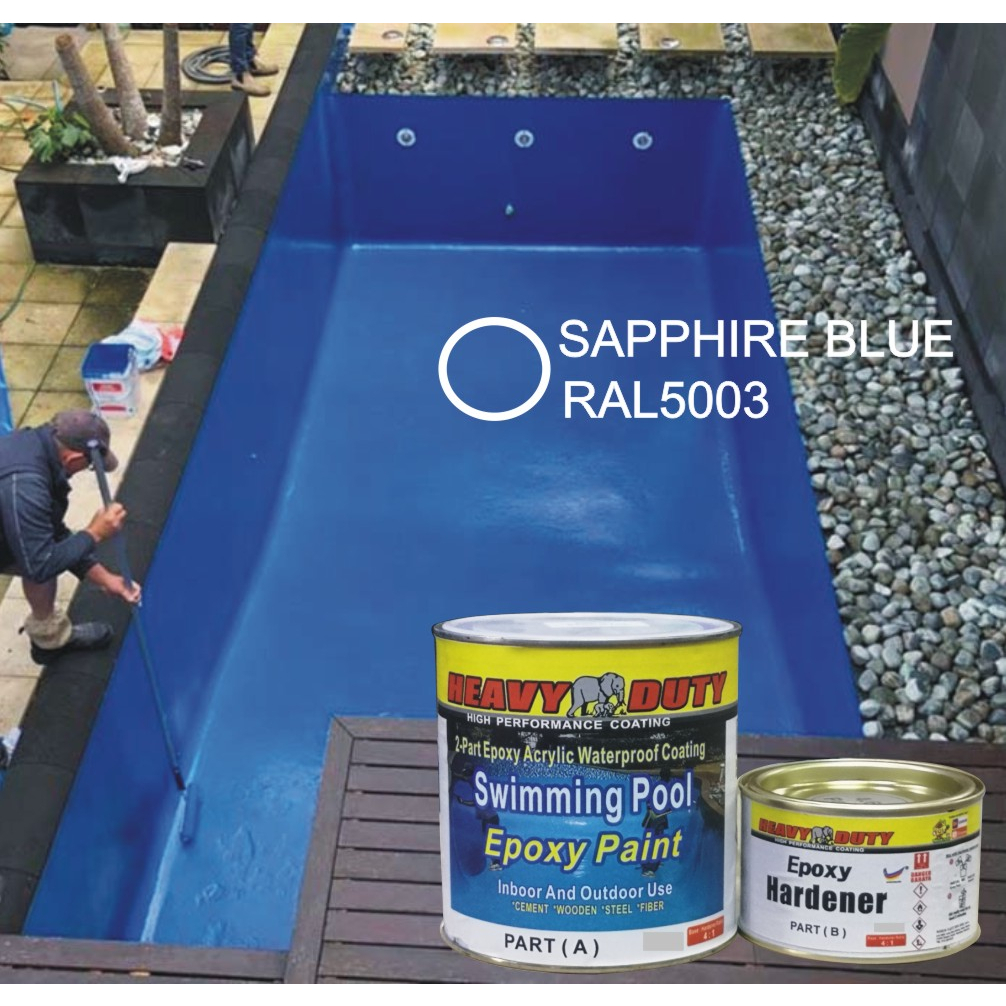 SWIMMING POOL EPOXY PAINT • 1L • Heavy Duty • Epoxy Acrylic Waterproof ...