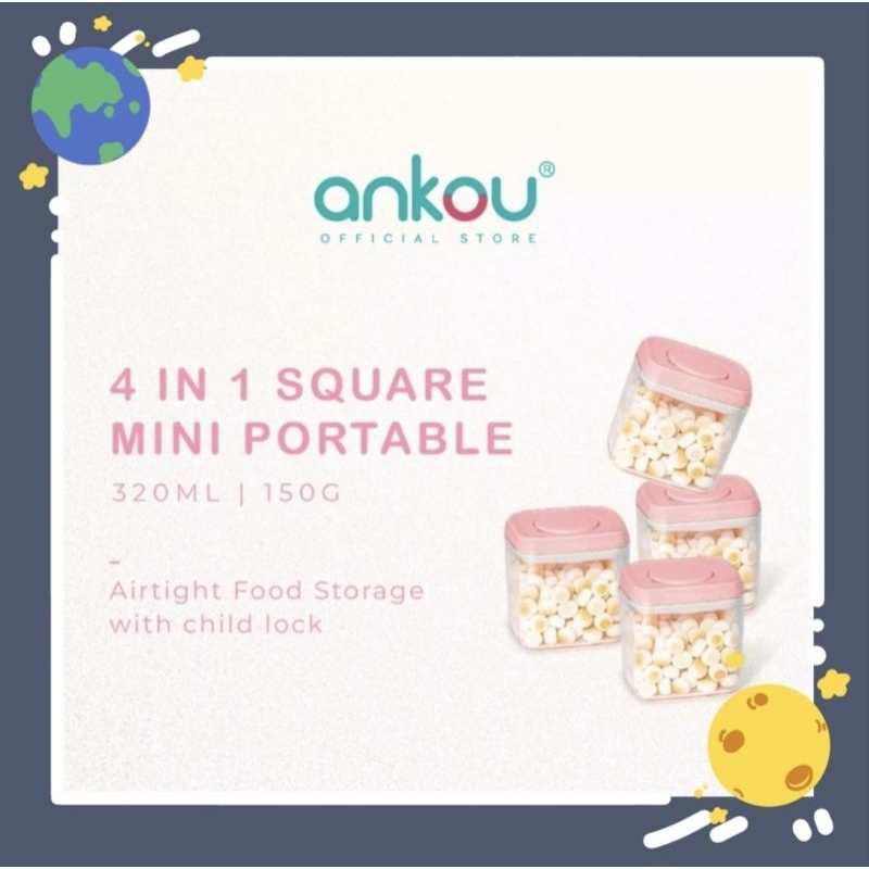 ANKOU Airtight Food Container With Child Lock - 4 In 1 Mini Portable ...