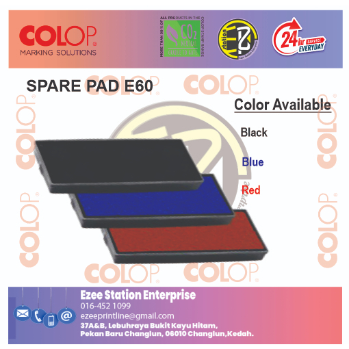 COLOP Replacement INK PAD E/60 for STAMP P60 / C60 / P60D / P60DD | Shopee Malaysia